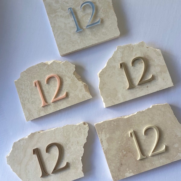 Stone Table Numbers - Etsy
