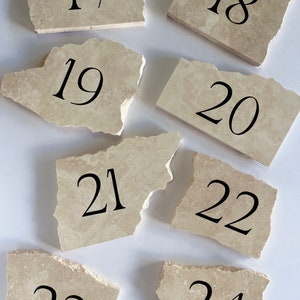 Classic Travertine Stone Table Numbers Numerical - Etsy
