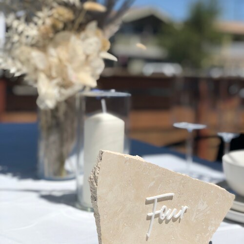 Stone Marble Table Numbers Wedding Table Numbers Natural - Etsy
