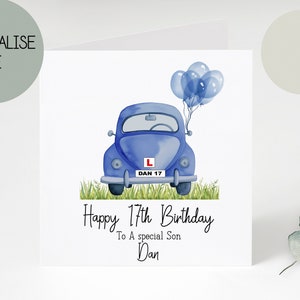 Personalised 17th Learner Driver Birthday Card | 17th Birthday Card for ...