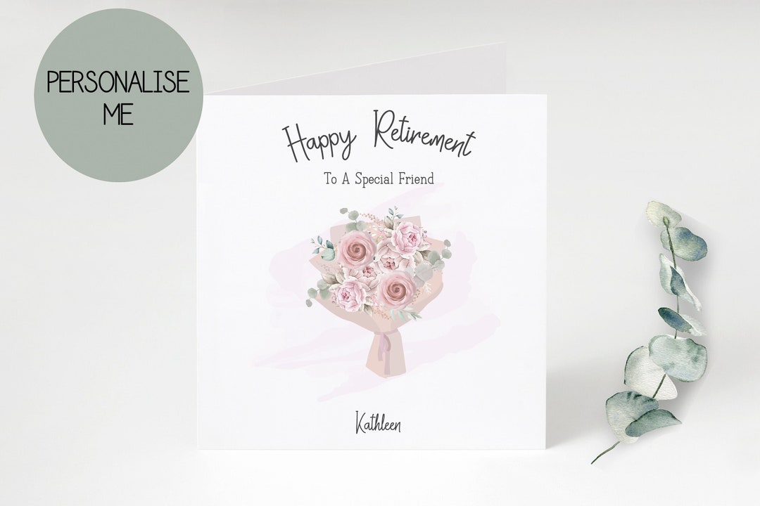 Retirement Card - Handmade and Personalised With Name - Etsy UK