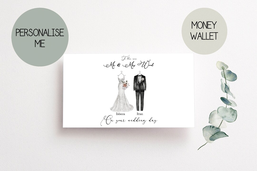 Wedding Money Card | Money/gift Wallet | Card Personalised| Floral ...
