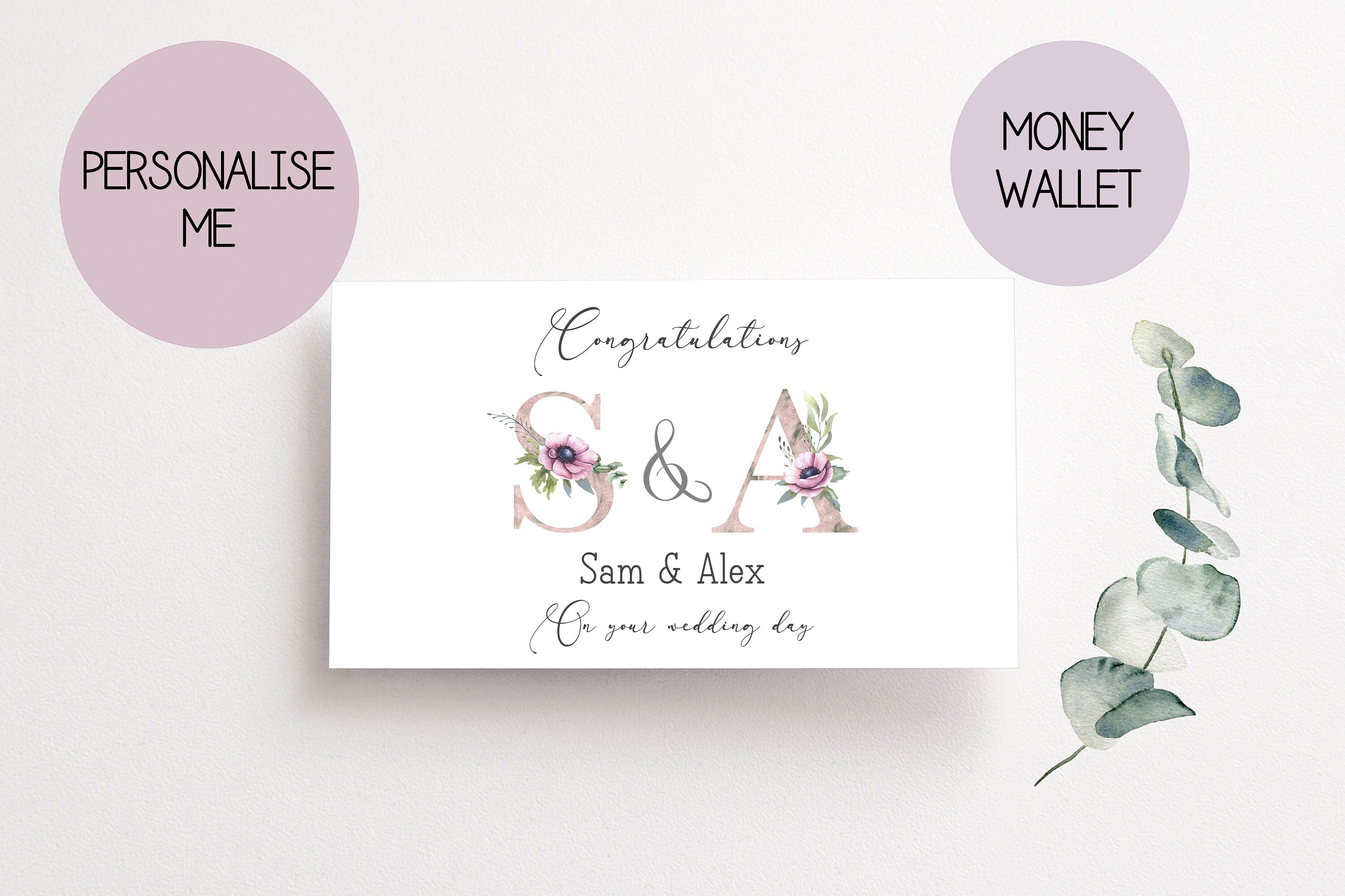 Wedding Money Card Money/gift Wallet Card Personalised - Etsy UK