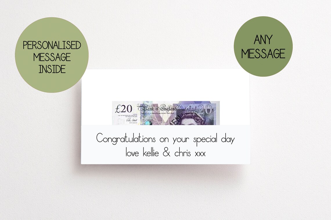 Wedding Money Card Money/gift Wallet Card Personalised - Etsy UK
