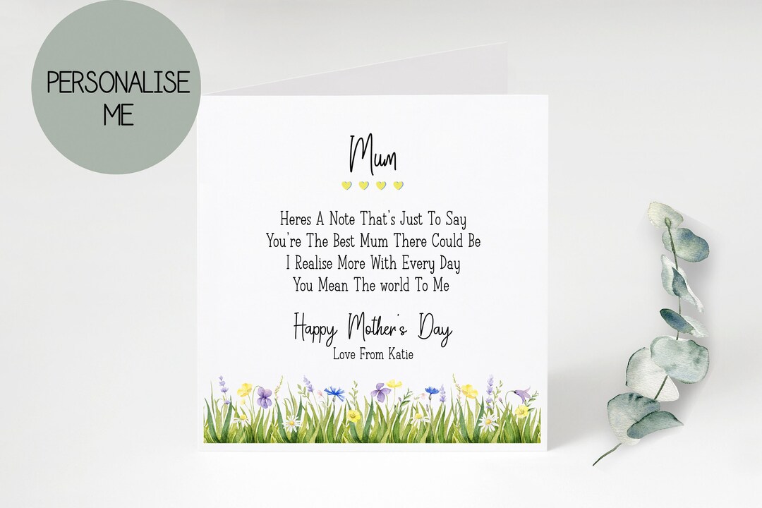 Mother's Day Card Nanny Card Card for Nanny Card for Her Best Mum ...