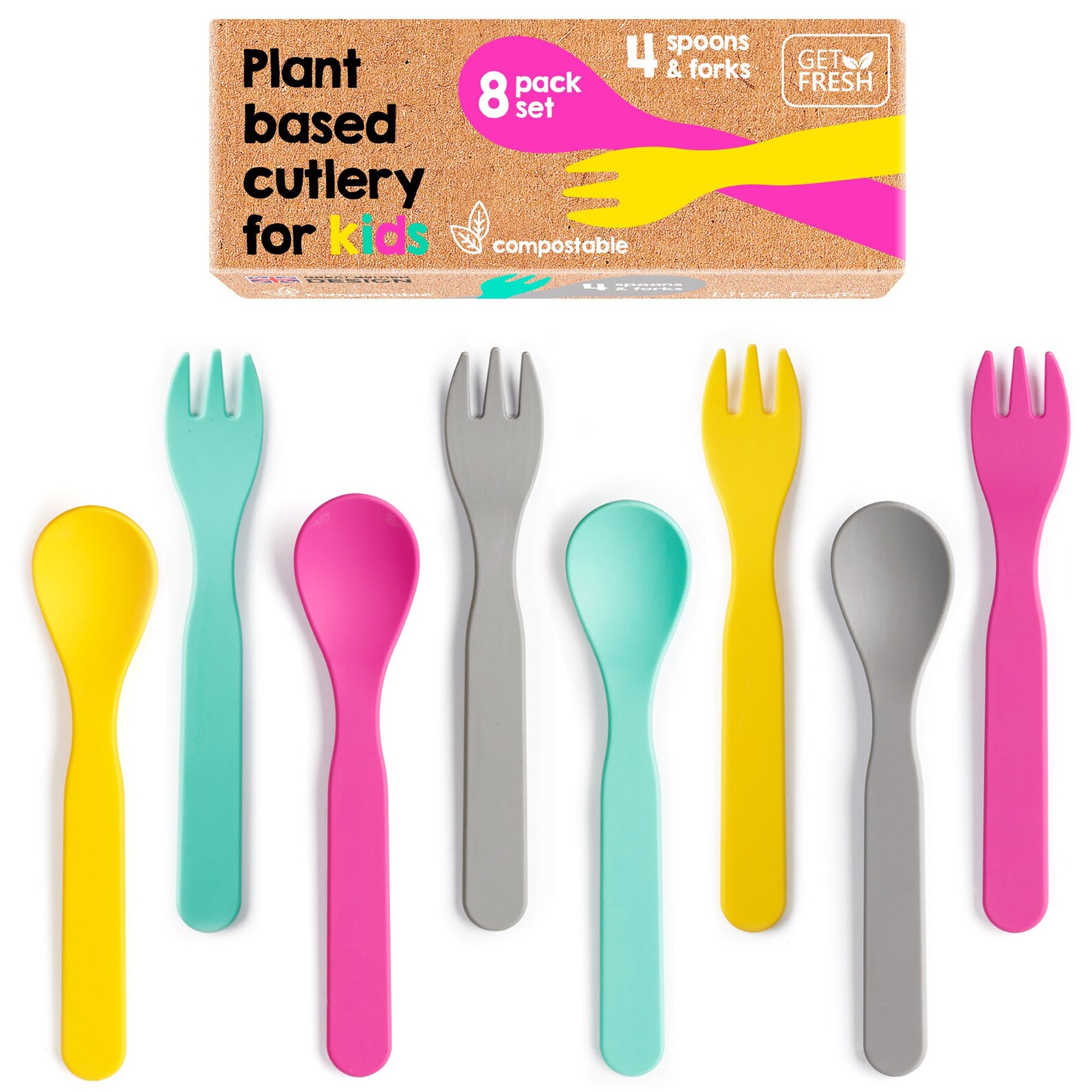 GET FRESH PLA Kids Cutlery Set-melamine-free Cutlery Set for Kids and ...