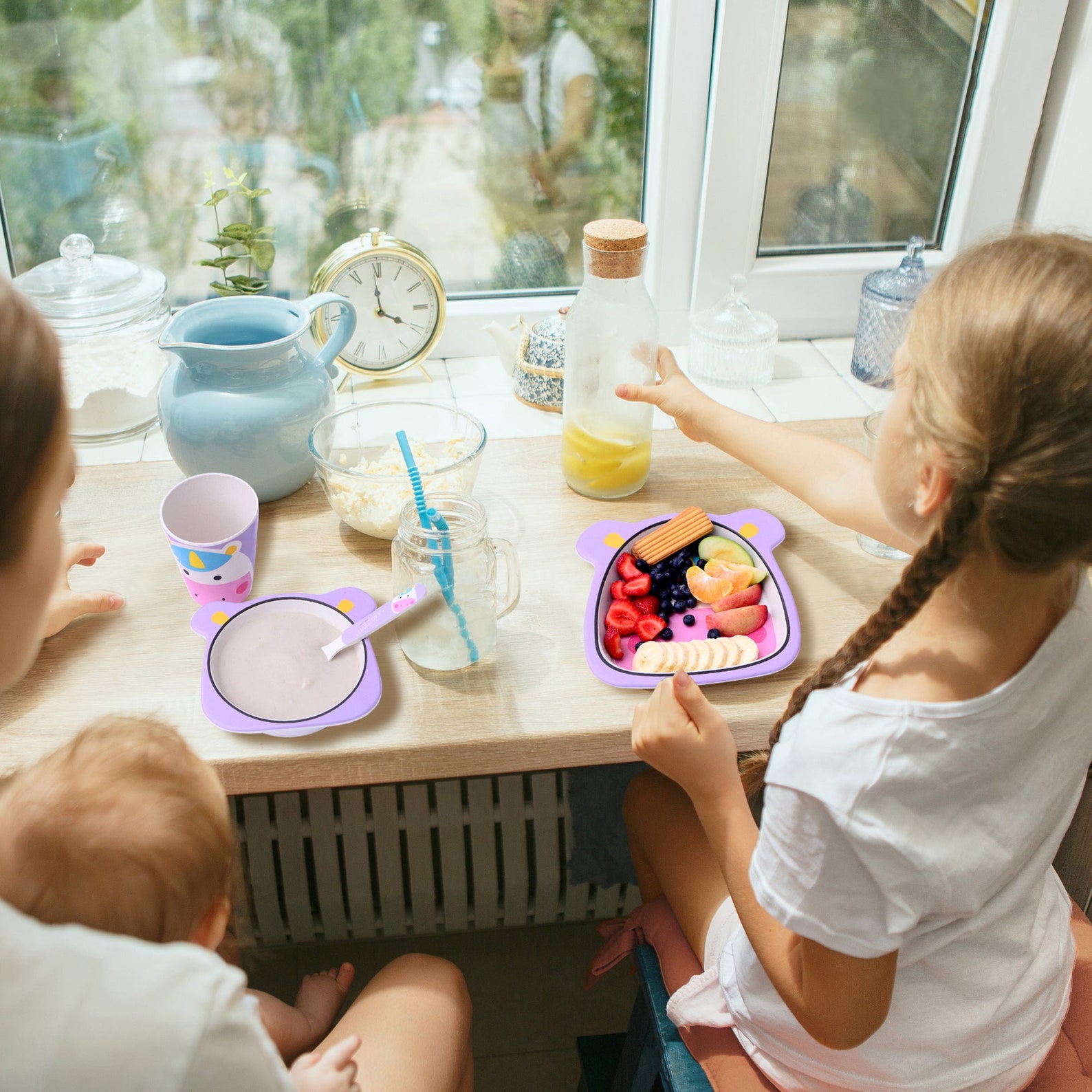 GET FRESH Unicorn Bamboo Kids Set Reusable Kids Dishes for Daily Use - Etsy