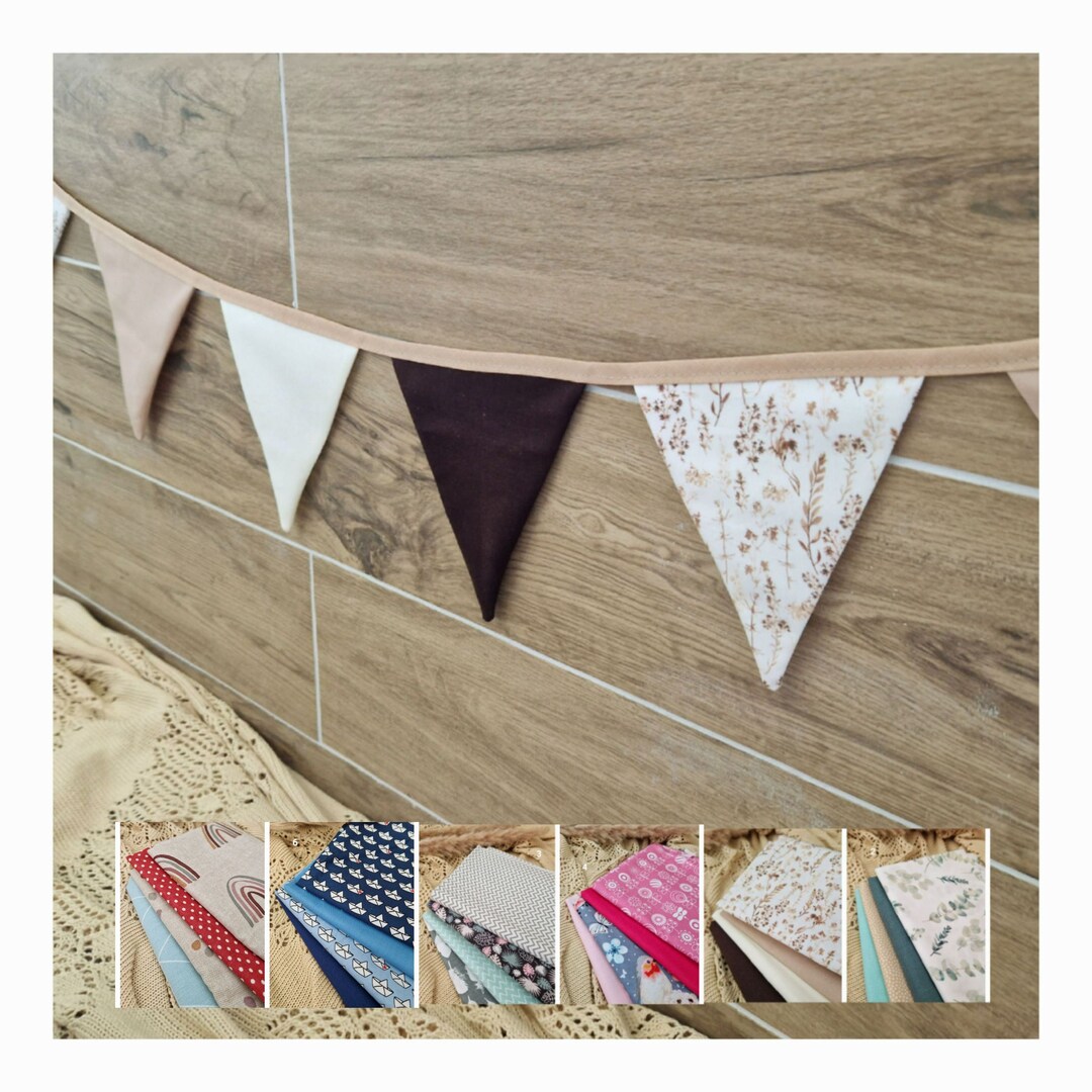 Pennant Chain, Fabric Garland, Baby Room, Children's Room, Children's ...