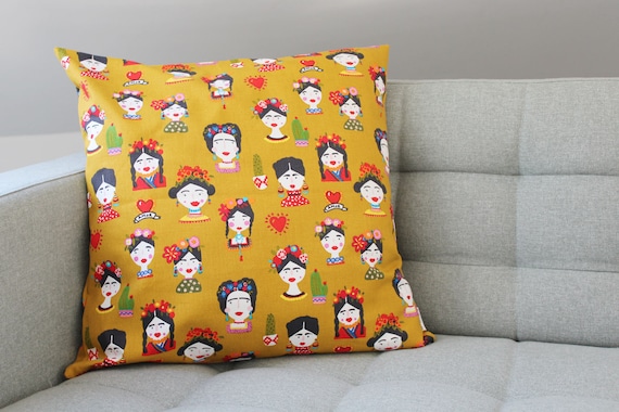 Kissen senf Frida Kahlo 50 x 50 cm - Etsy.de