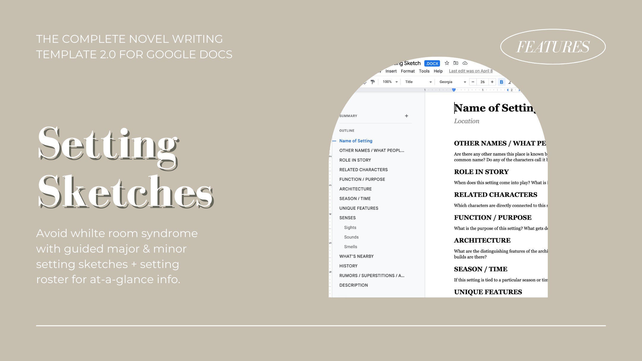 The Complete Novel Writing Template for Google Docs | Novel Writing ...