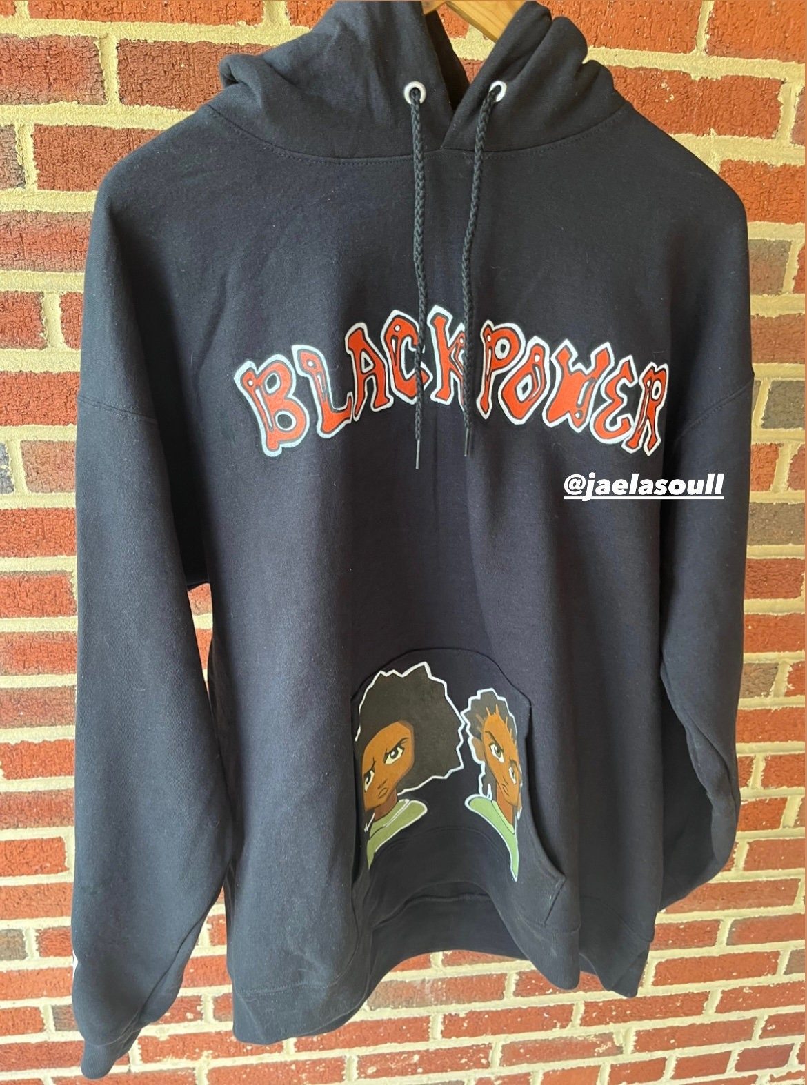 Custom black Power/boondocks Hoodie - Etsy