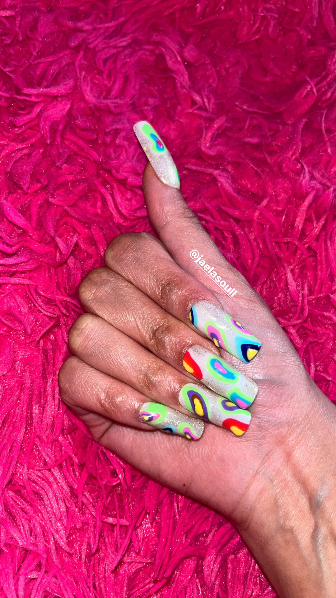 Custom “color Splash” Press-on Nail Set - Etsy