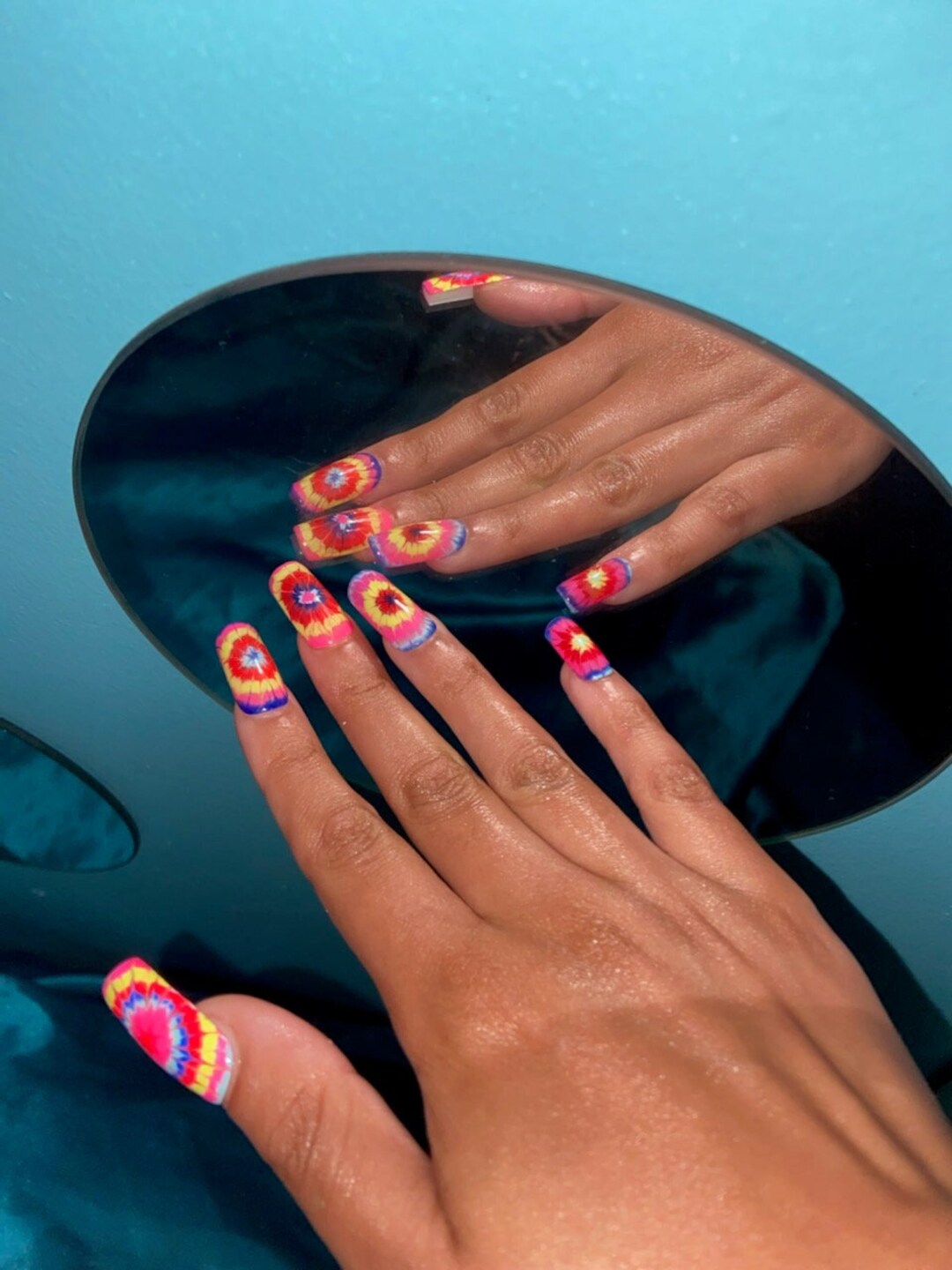 Custom "tie-dye" Press-on Nail Set - Etsy