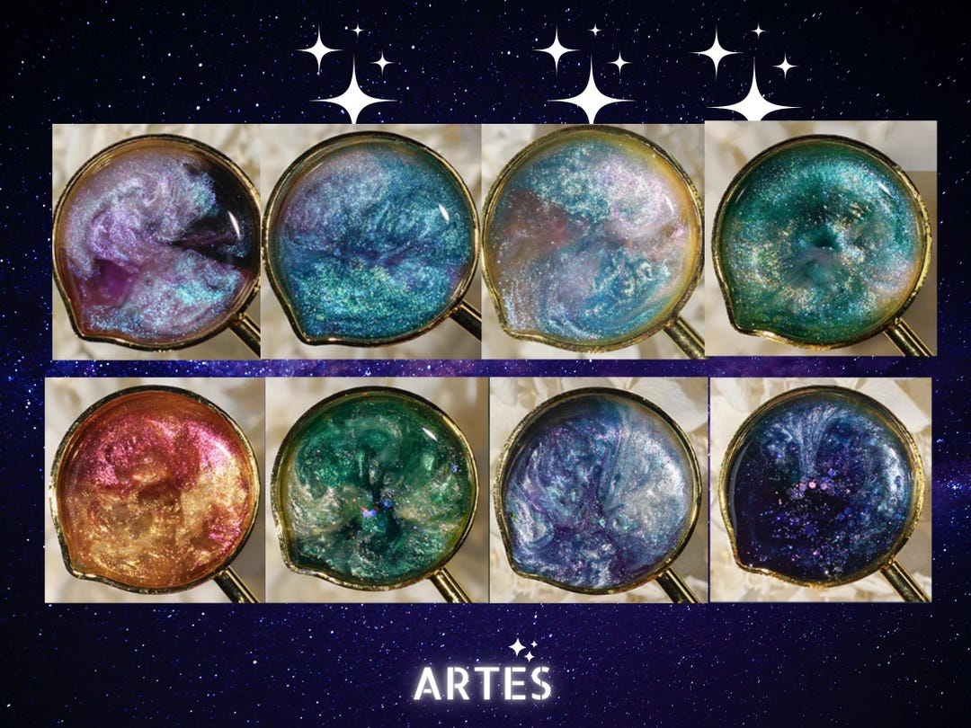 Premium Galaxy Wax Seal Beads, Pearlescent Glitter Pre-mixed Wax Beads ...