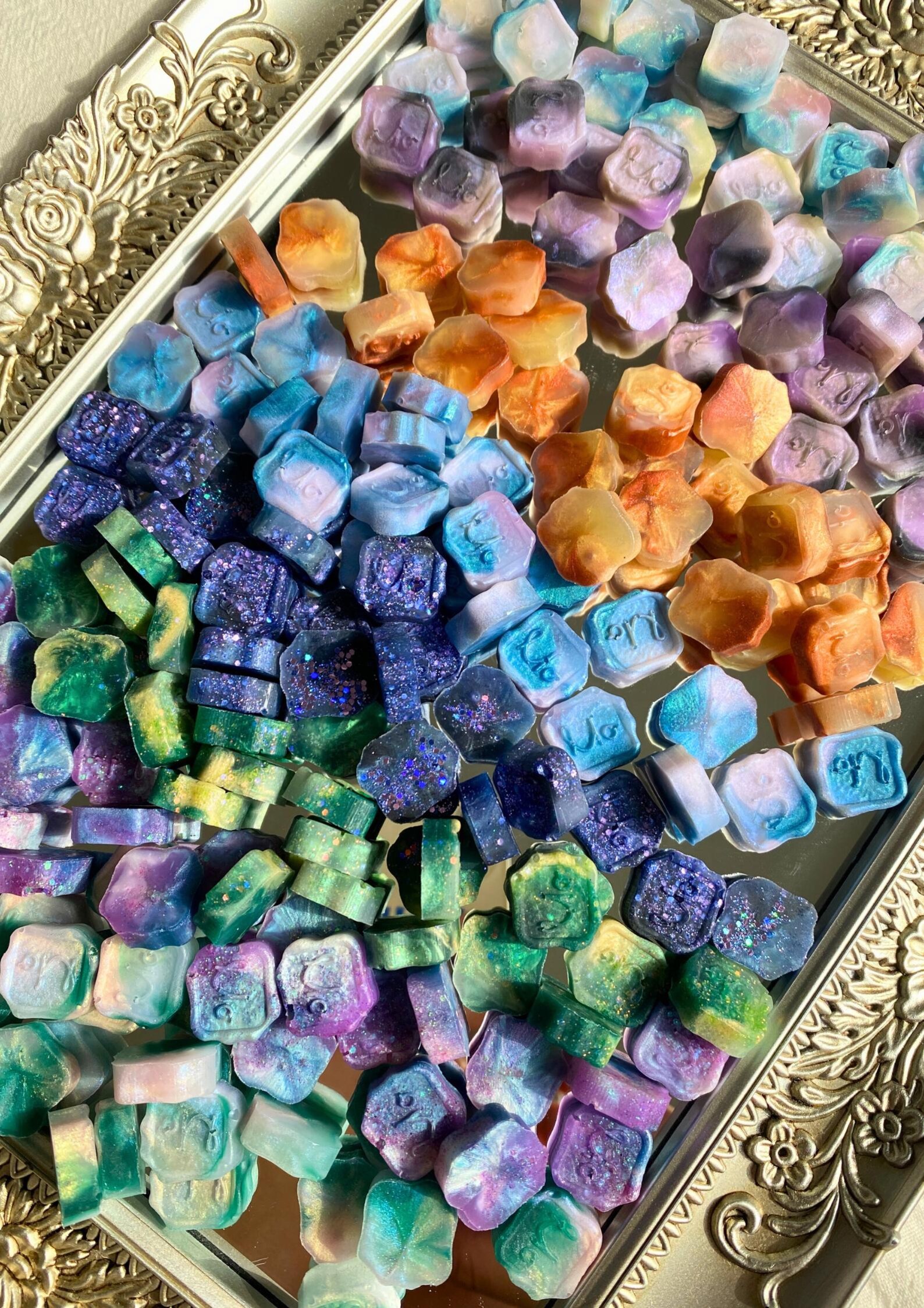Premium Galaxy Wax Seal Beads, Pearlescent Glitter Pre-mixed Wax Beads ...
