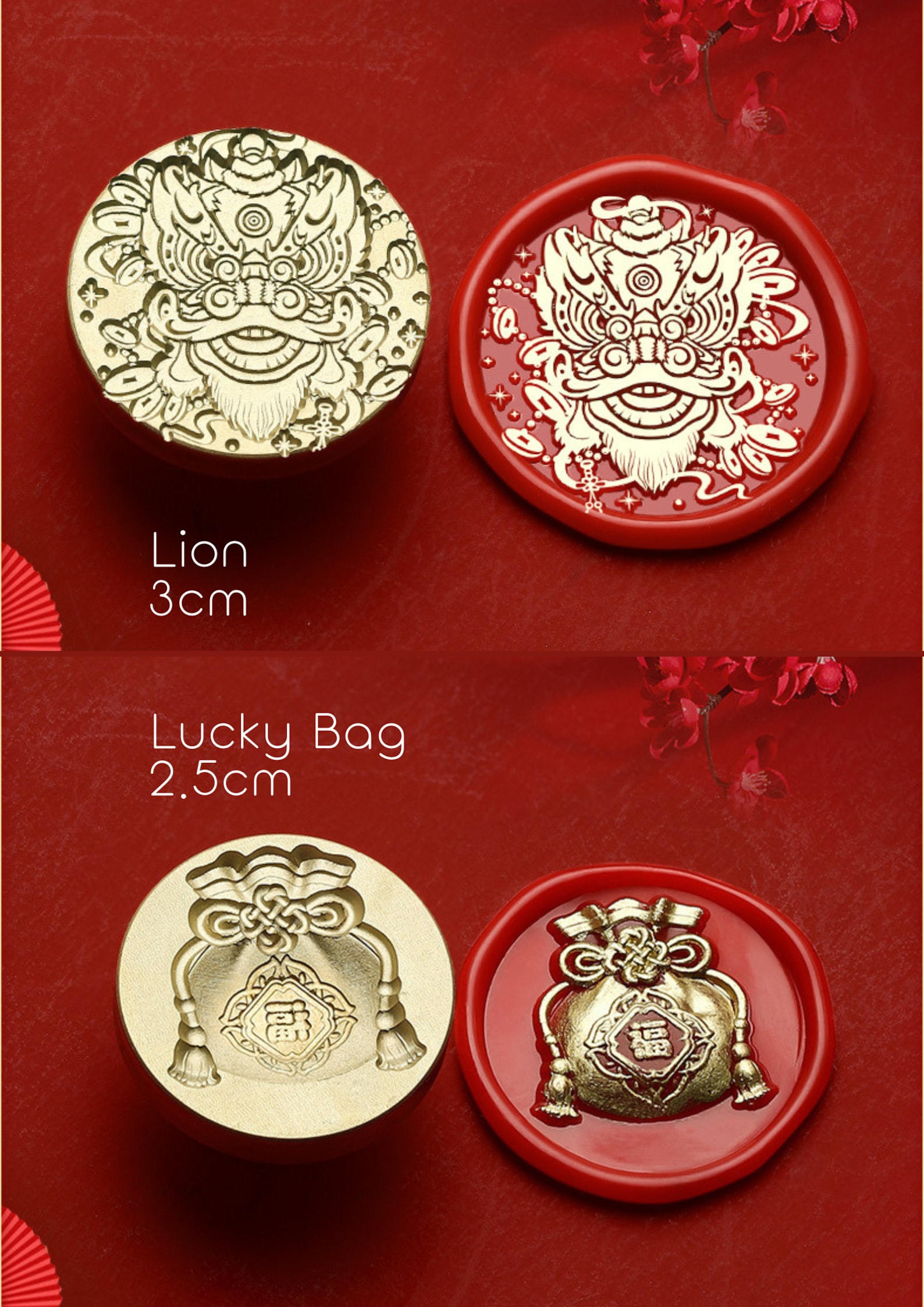 Wax Seal Stamps, Chinese New Year Collection, Lunar New Year, HEAD ONLY ...