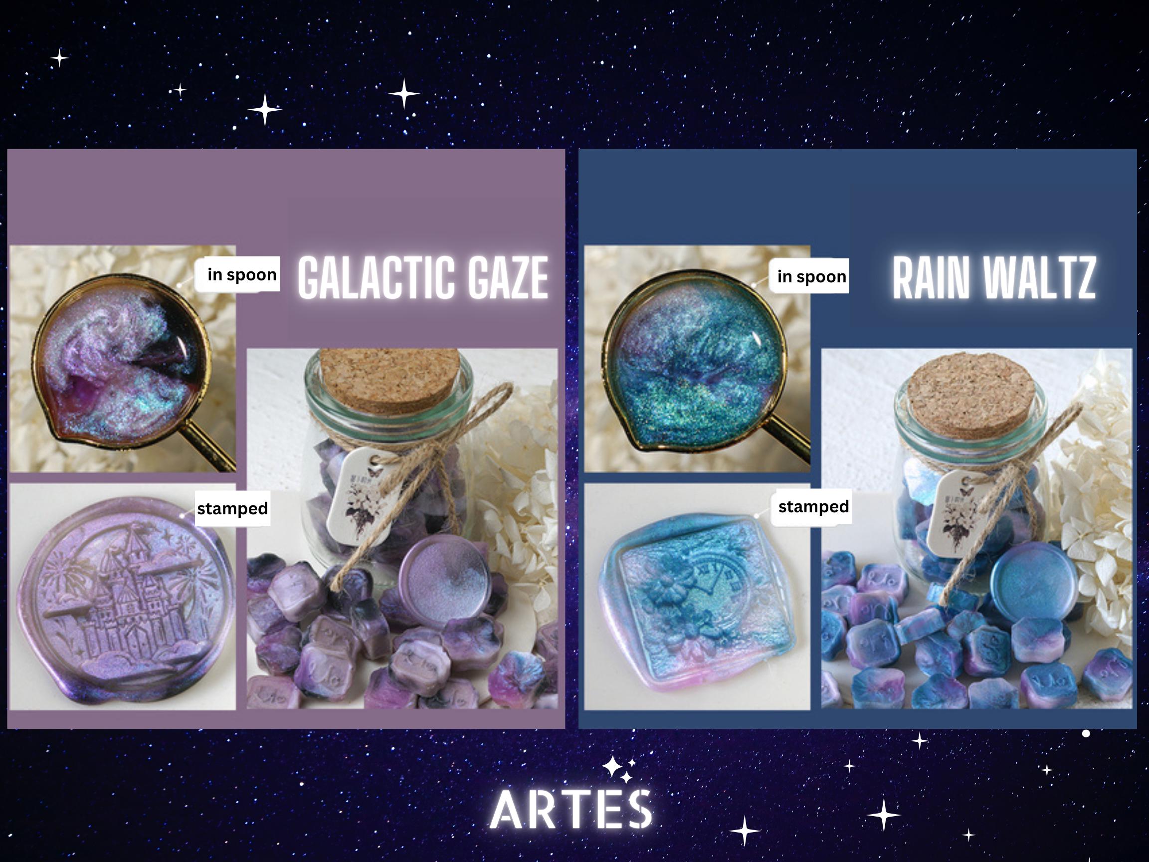 Premium Galaxy Wax Seal Beads, Pearlescent Glitter Pre-mixed Wax Beads ...