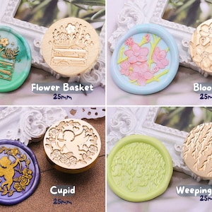 3D Spring Wax Seal Stamps, HEAD ONLY, Roses, Dragons, Eiffel Tower ...