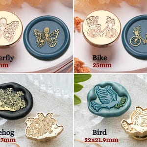 Wax Seal Stamps, HEAD ONLY, Insects, Butterflies, Roses, Hedgehog ...