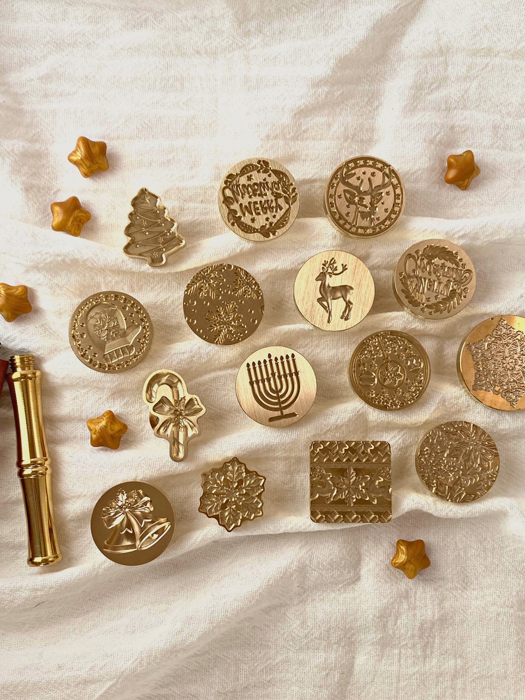 Christmas Wax Seal Stamps, Holiday Collection, HEAD ONLY, Snow Flakes ...