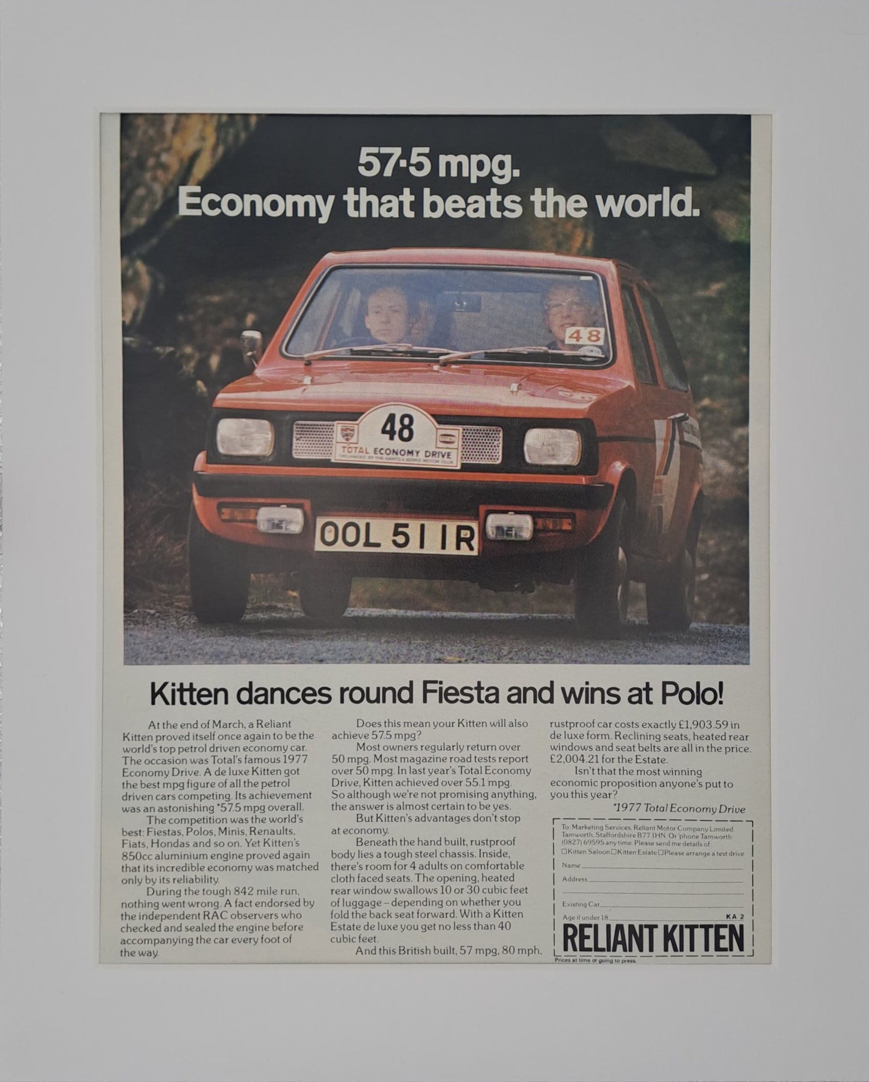 1977 Reliant Kitten Car Original Full Page Magazine Advertisement - Etsy