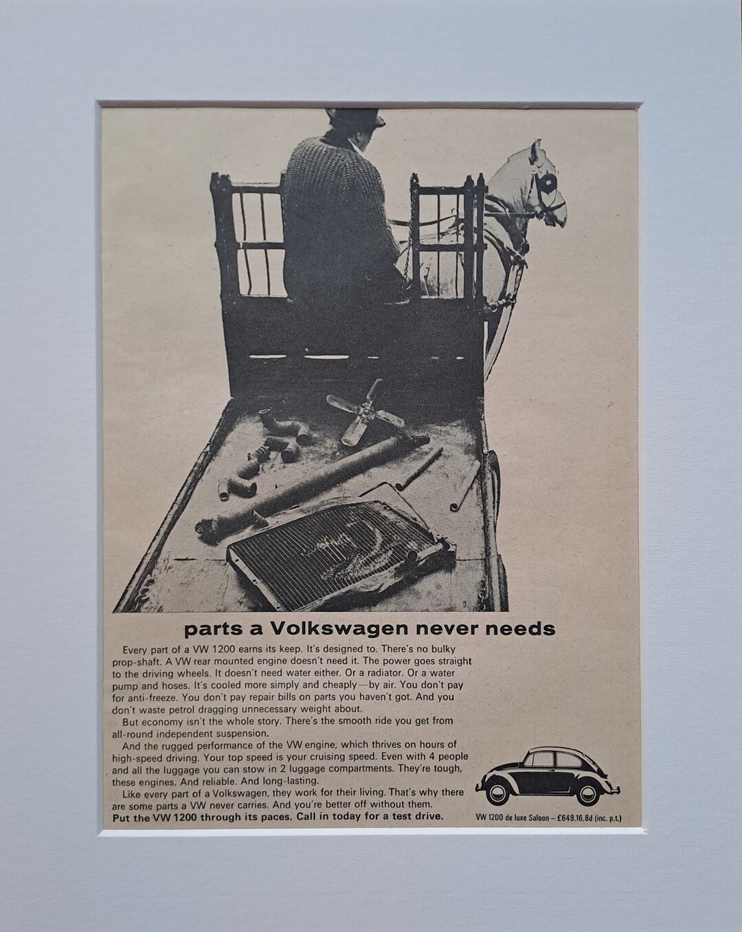 1965 Volkswagen Beetle Car Original Full Page Vintage Magazine ...