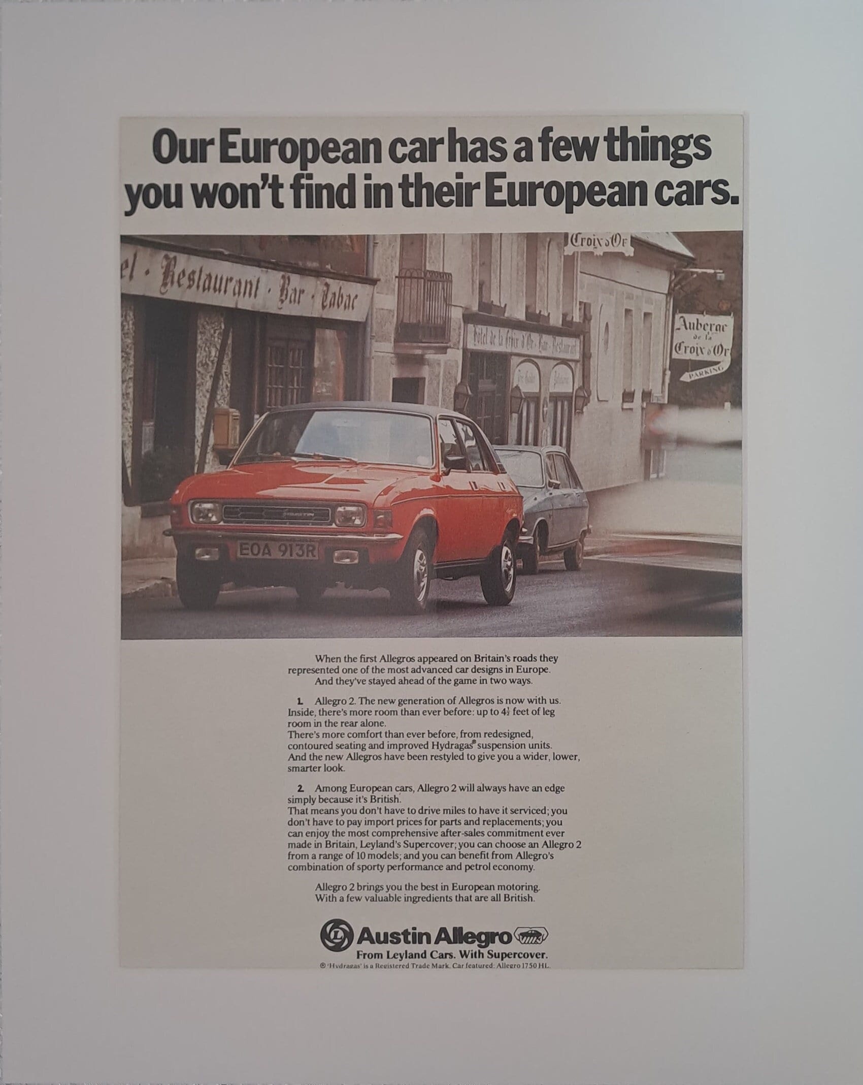 1976 Austin Allegro 2 Car Original Full Page Vintage Magazine ...