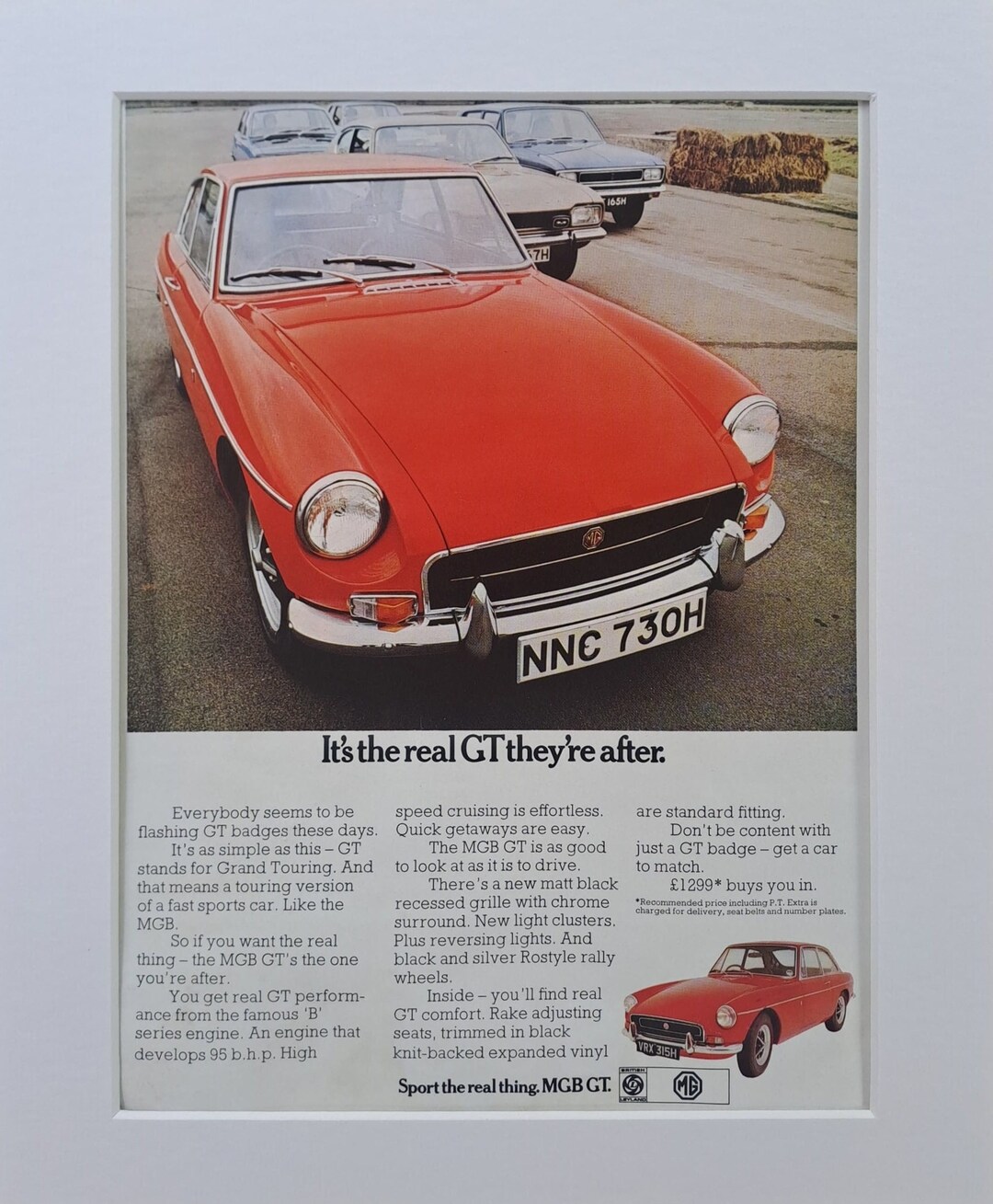 1970 MGB GT Sports Car Original Vintage Full Page Magazine ...