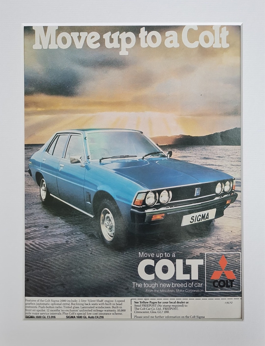 1978 Mitsubishi Colt Sigma Car Original Full Page Vintage Magazine ...
