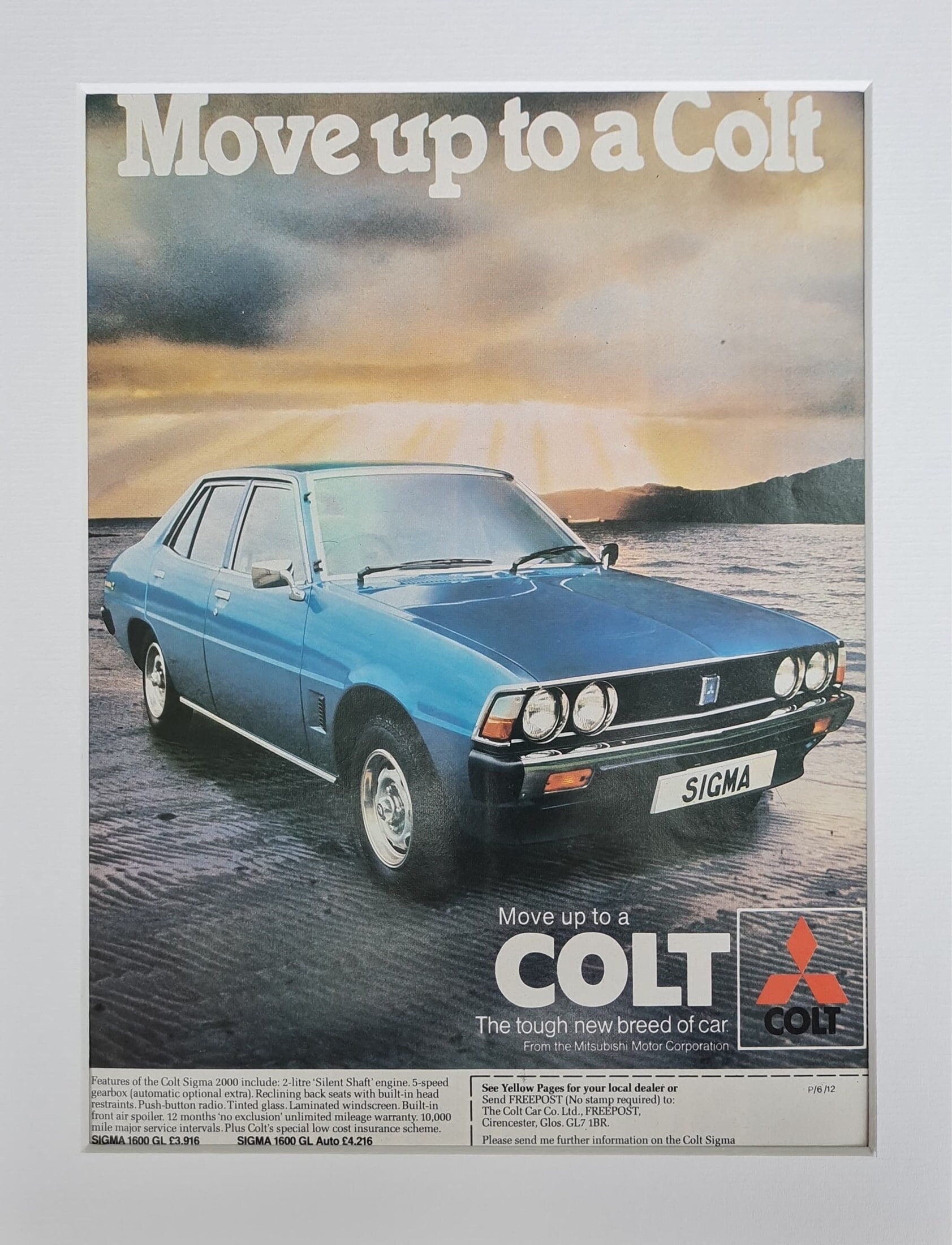 1978 Mitsubishi Colt Sigma Car Original Full Page Vintage Magazine ...