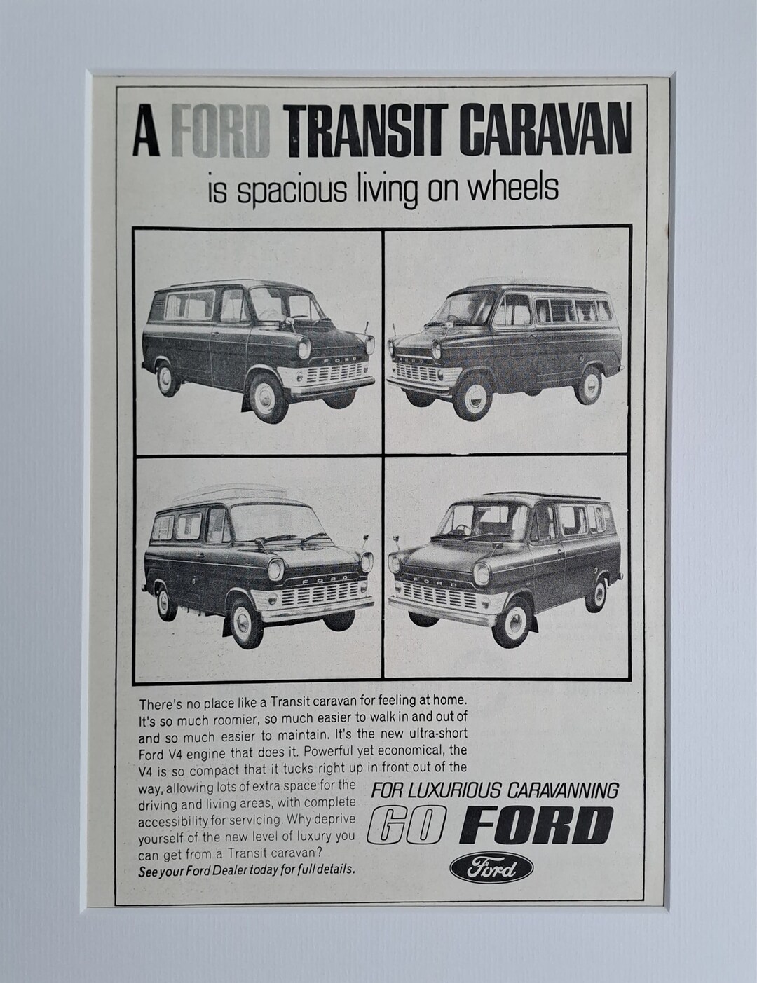 1966 Ford Transit Caravan / Campervan Original Full Page Vintage ...