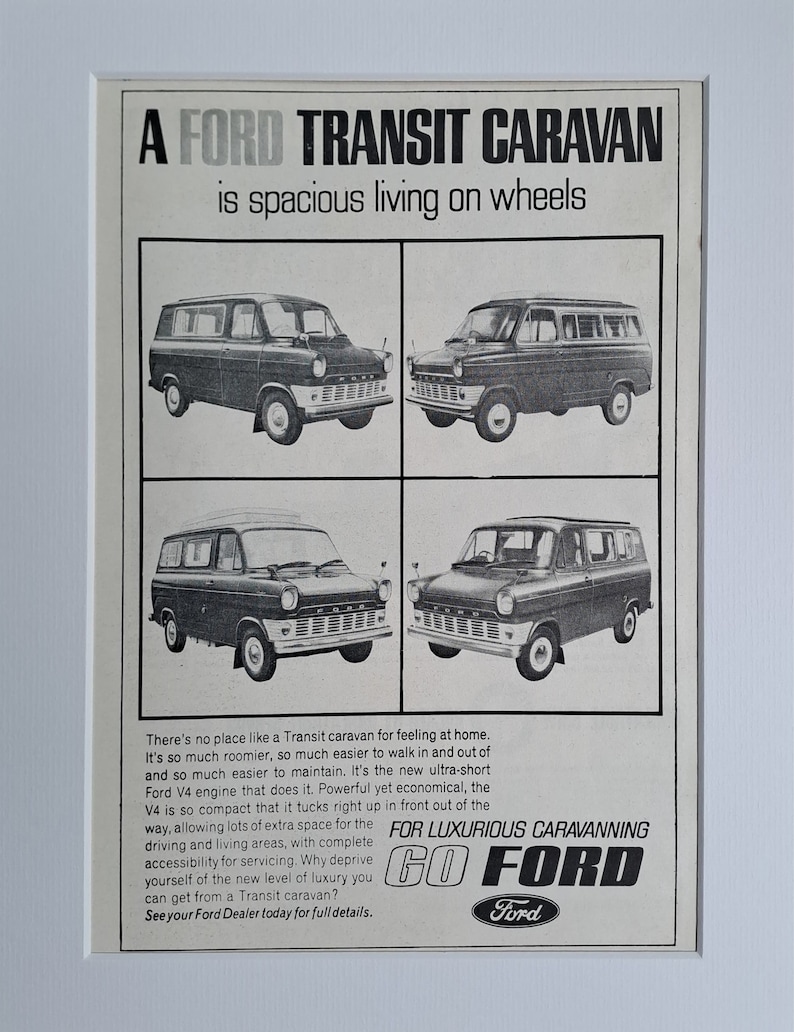 1966 Ford Transit Caravan / Campervan Original Full Page Vintage ...