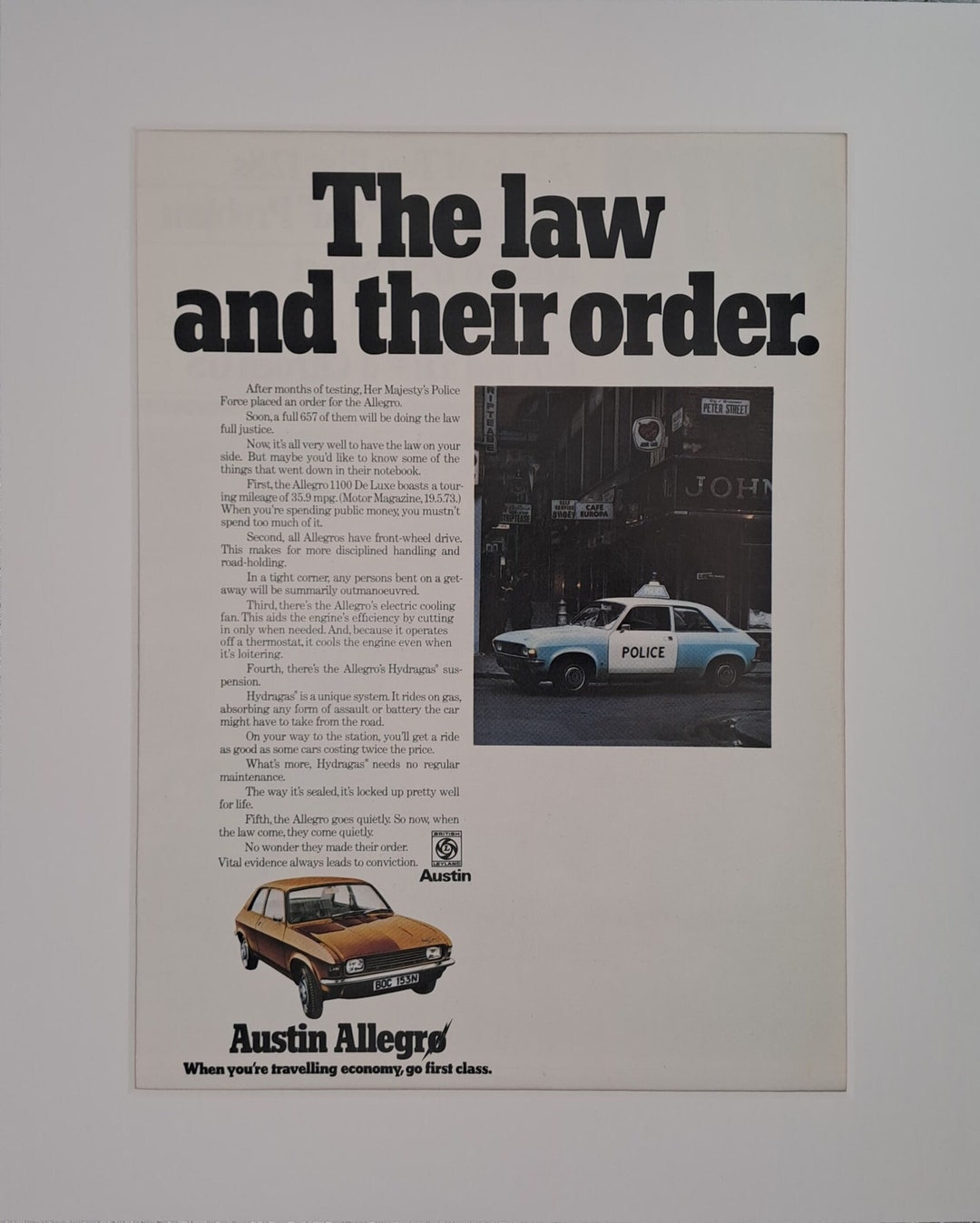 1974 Austin Allegro Car Original Full Page Vintage Magazine ...