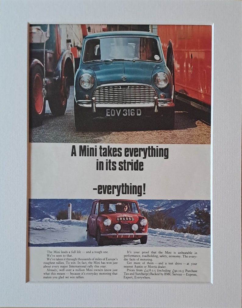 1967 Mini Car Vintage Full Page Magazine Advertisement - Etsy