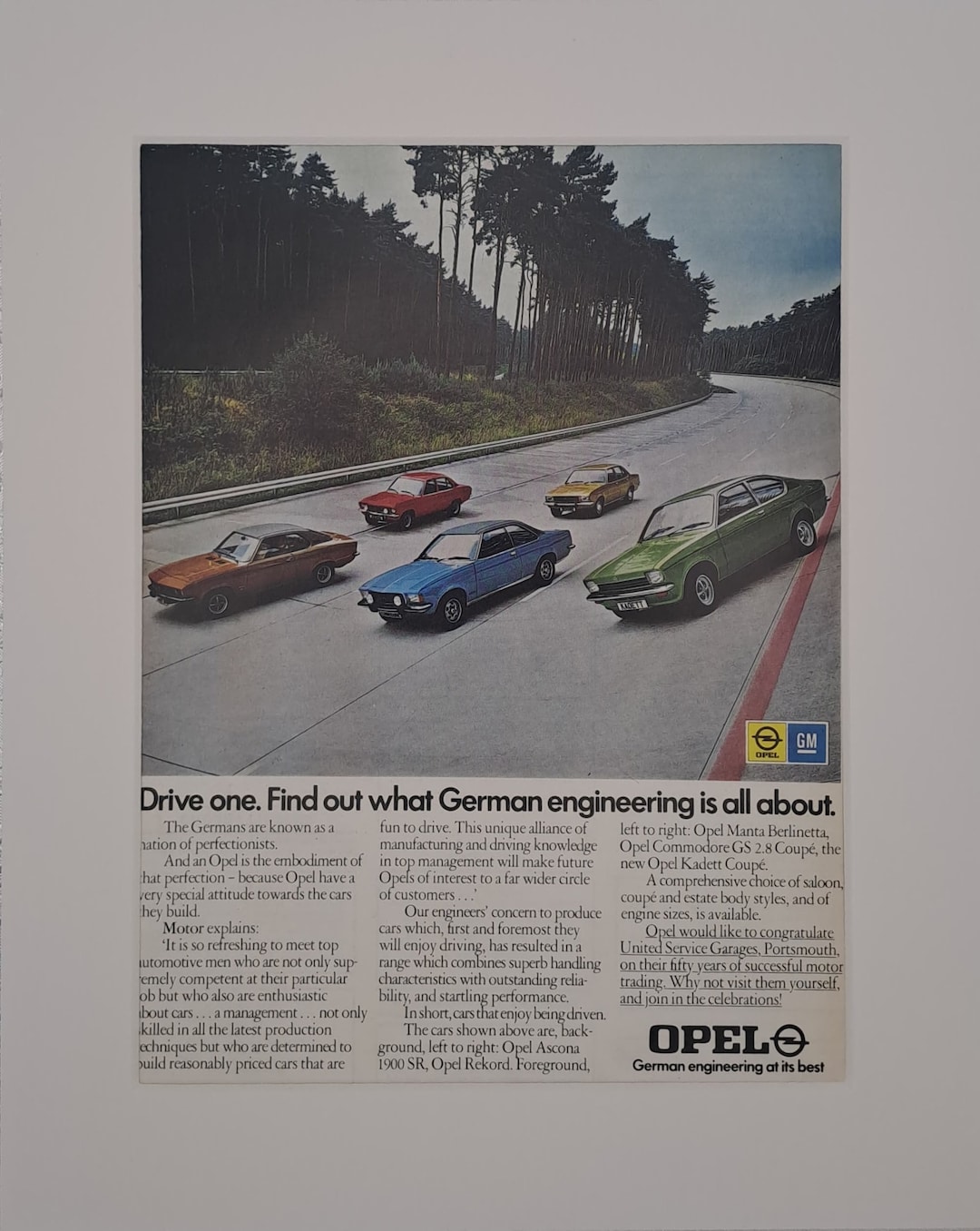 1975 Opel Cars Original Full Page Vintage Magazine Advertisement - Etsy