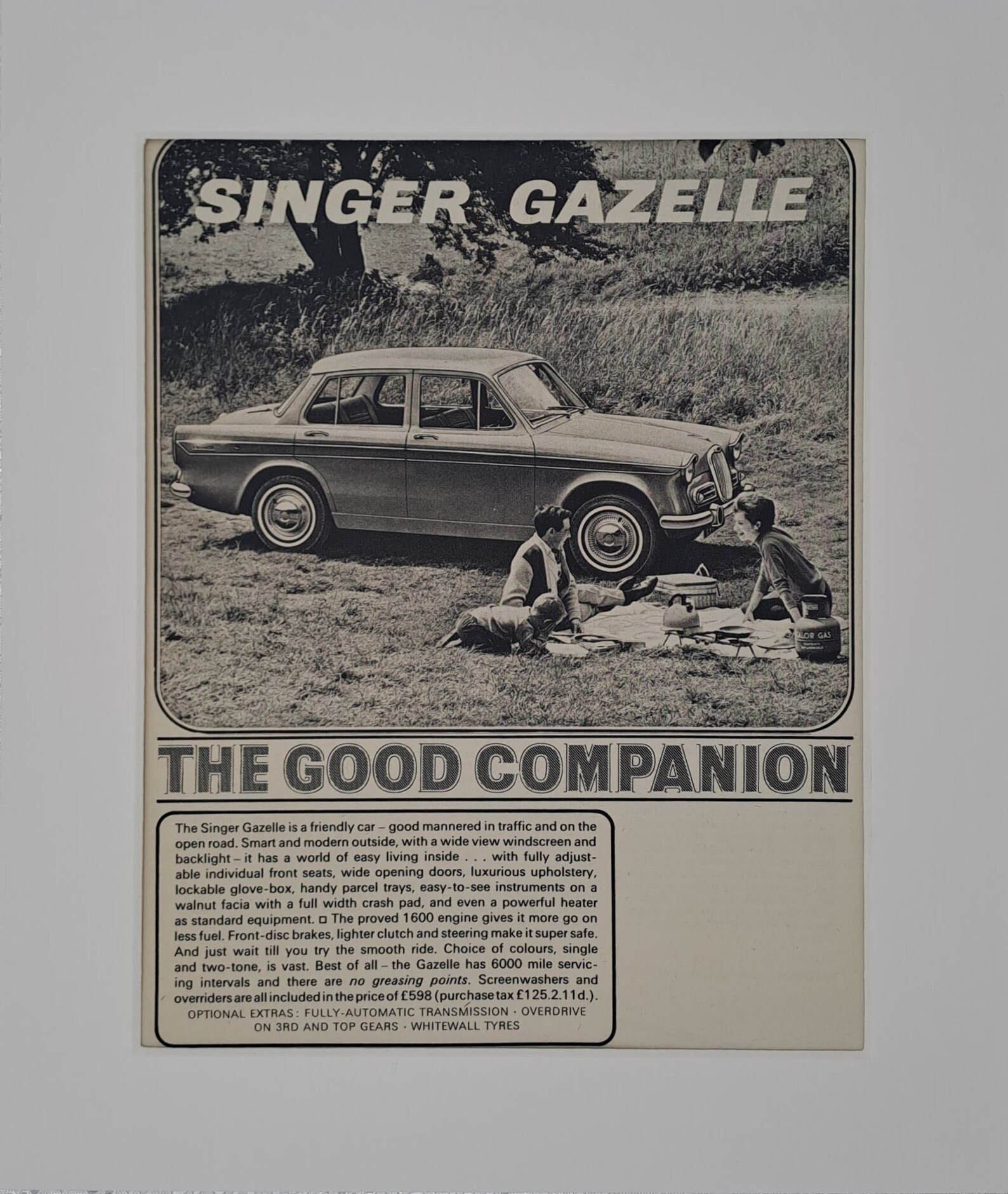 1964 Singer Gazelle Car Original Full Page Vintage Magazine ...
