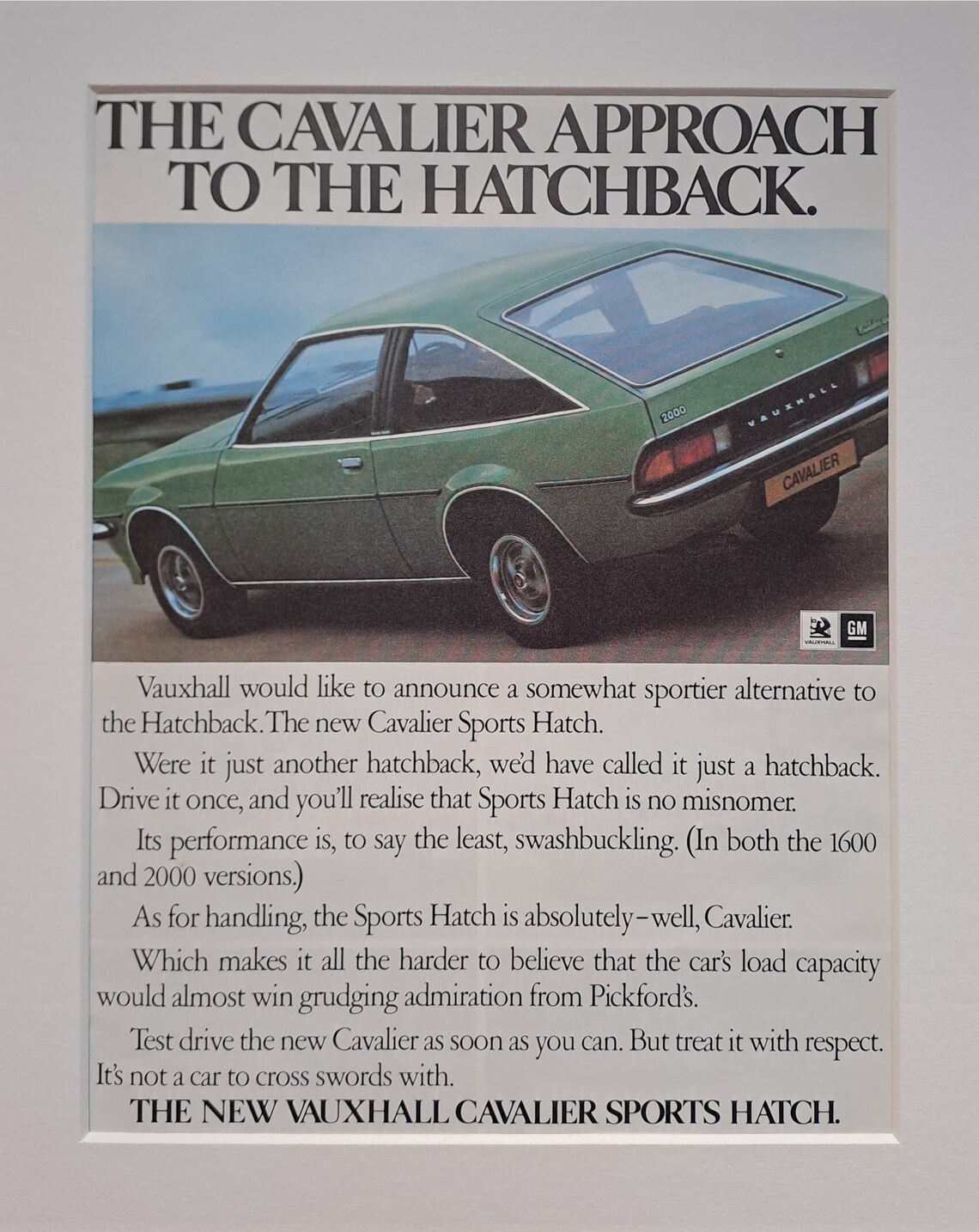 1979 Vauxhall Cavalier Sports Hatch Car Original Full Page Vintage ...