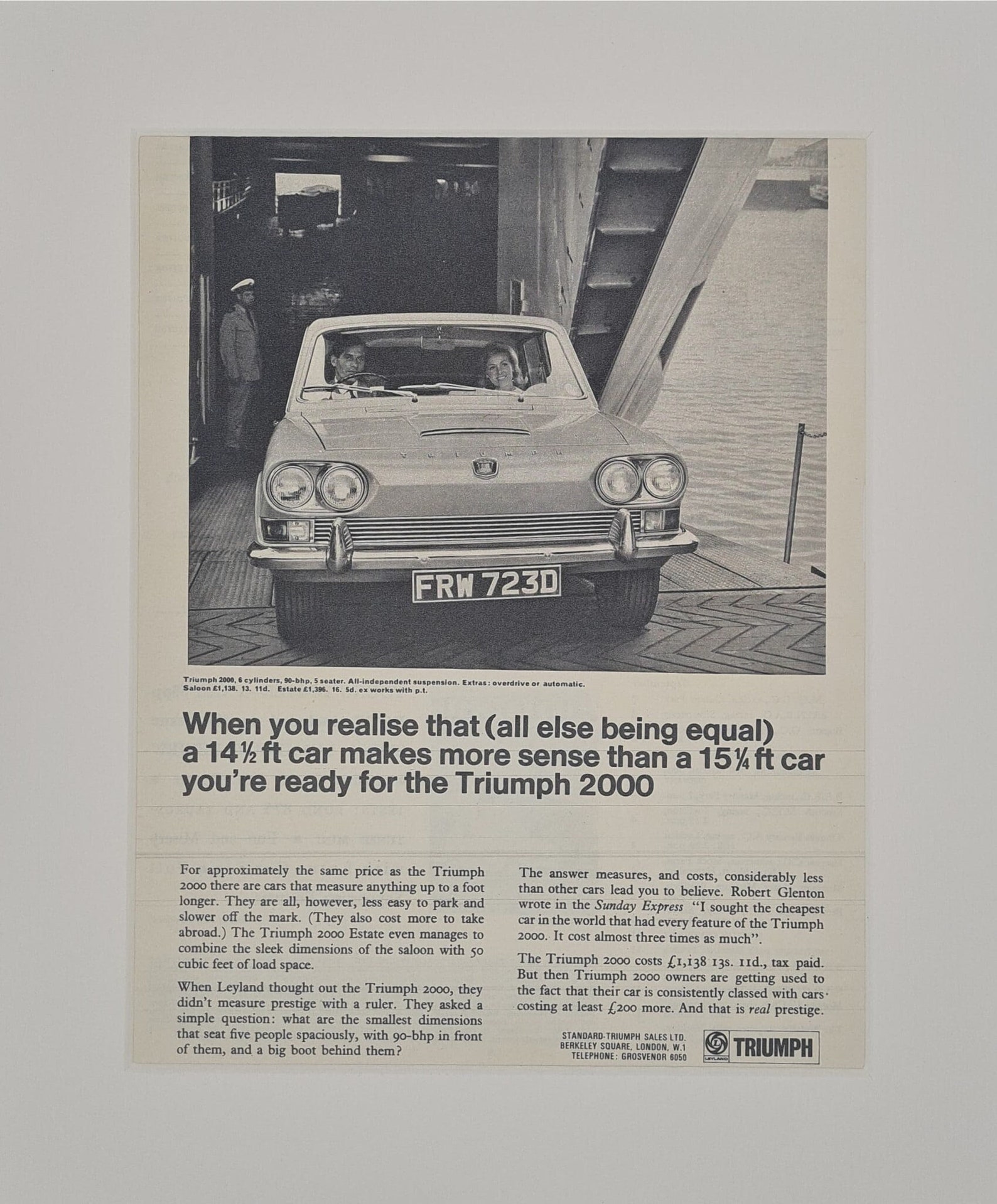 1966 Triumph 2000 Car Original Vintage Magazine Advertisement - Etsy