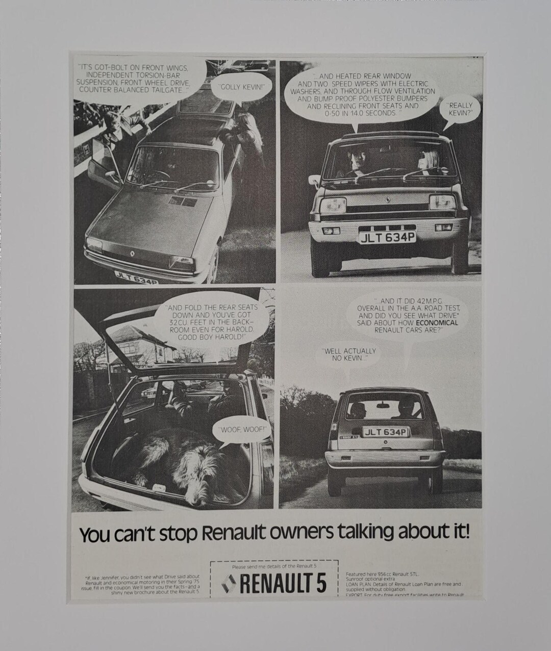 1976 Renault 5 Car Original Full Page Vintage Magazine Advertisement - Etsy