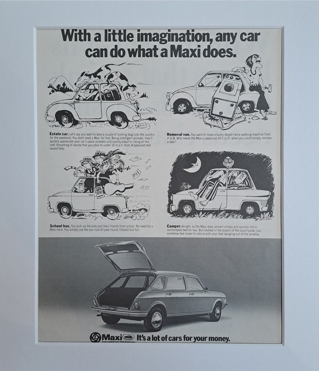 1977 Austin British Leyland Maxi Car Vintage Full Page Magazine ...