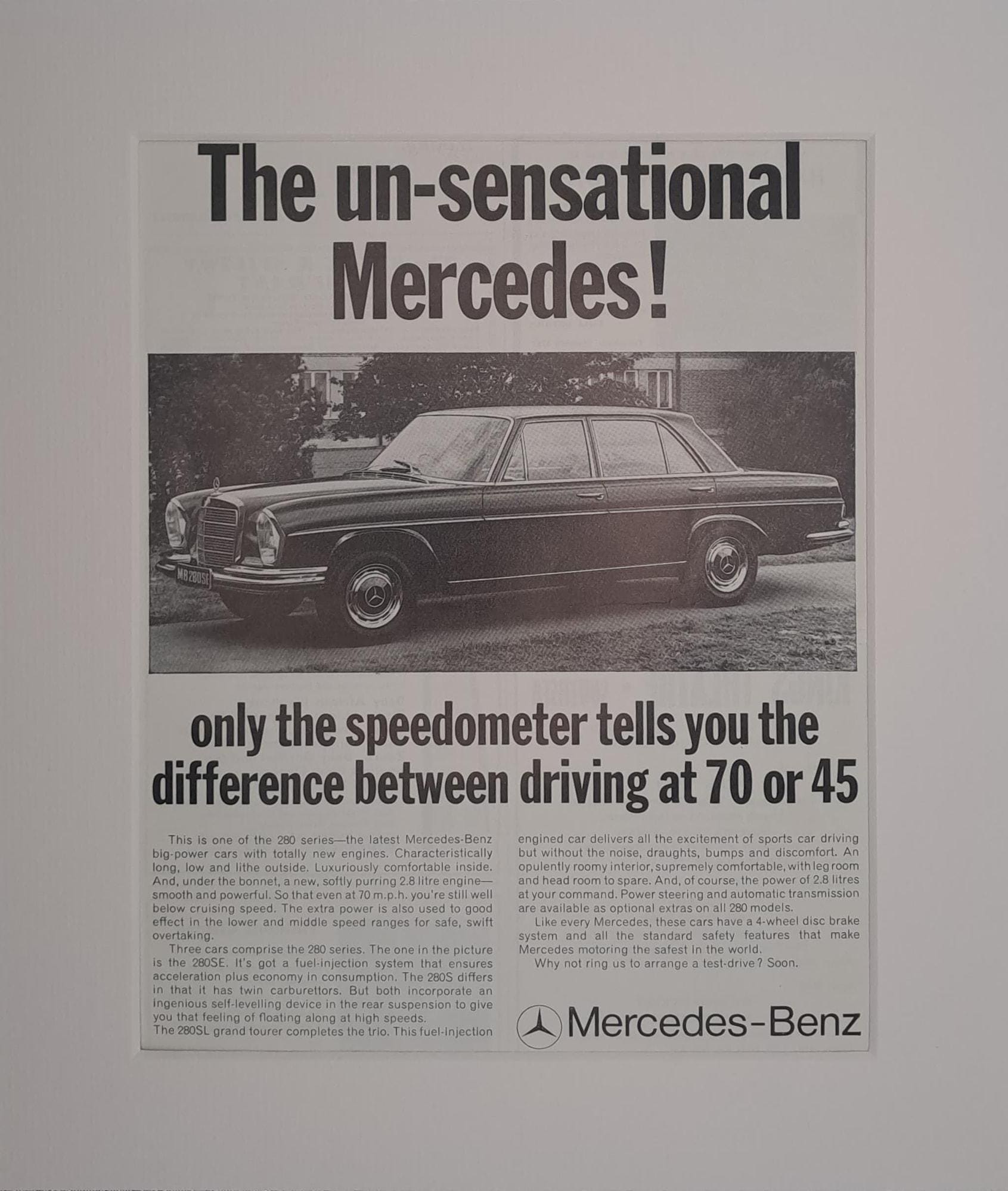 1968 Mercedes-benz 280 Car Original Full Page Vintage Magazine ...