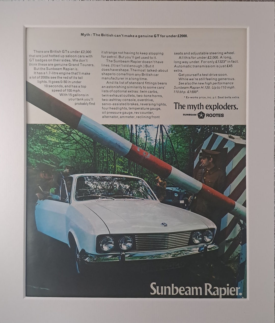 1968 Sunbeam Rapier Car Original Full Page Vintage Magazine ...