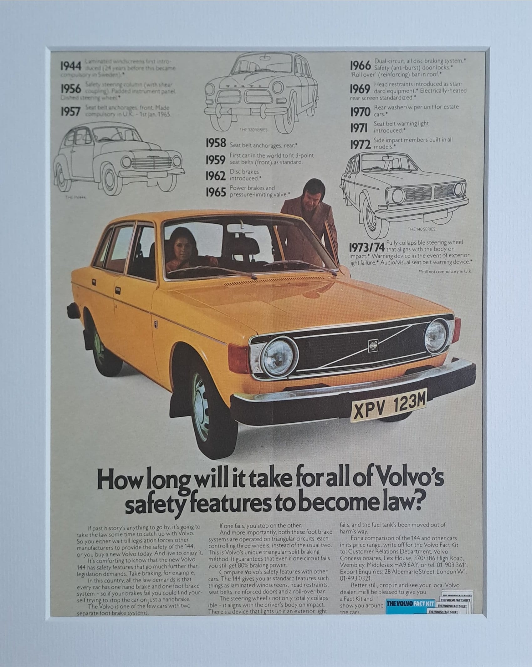 1974 Volvo 144 Car Original Full Page Magazine Advertisement - Etsy