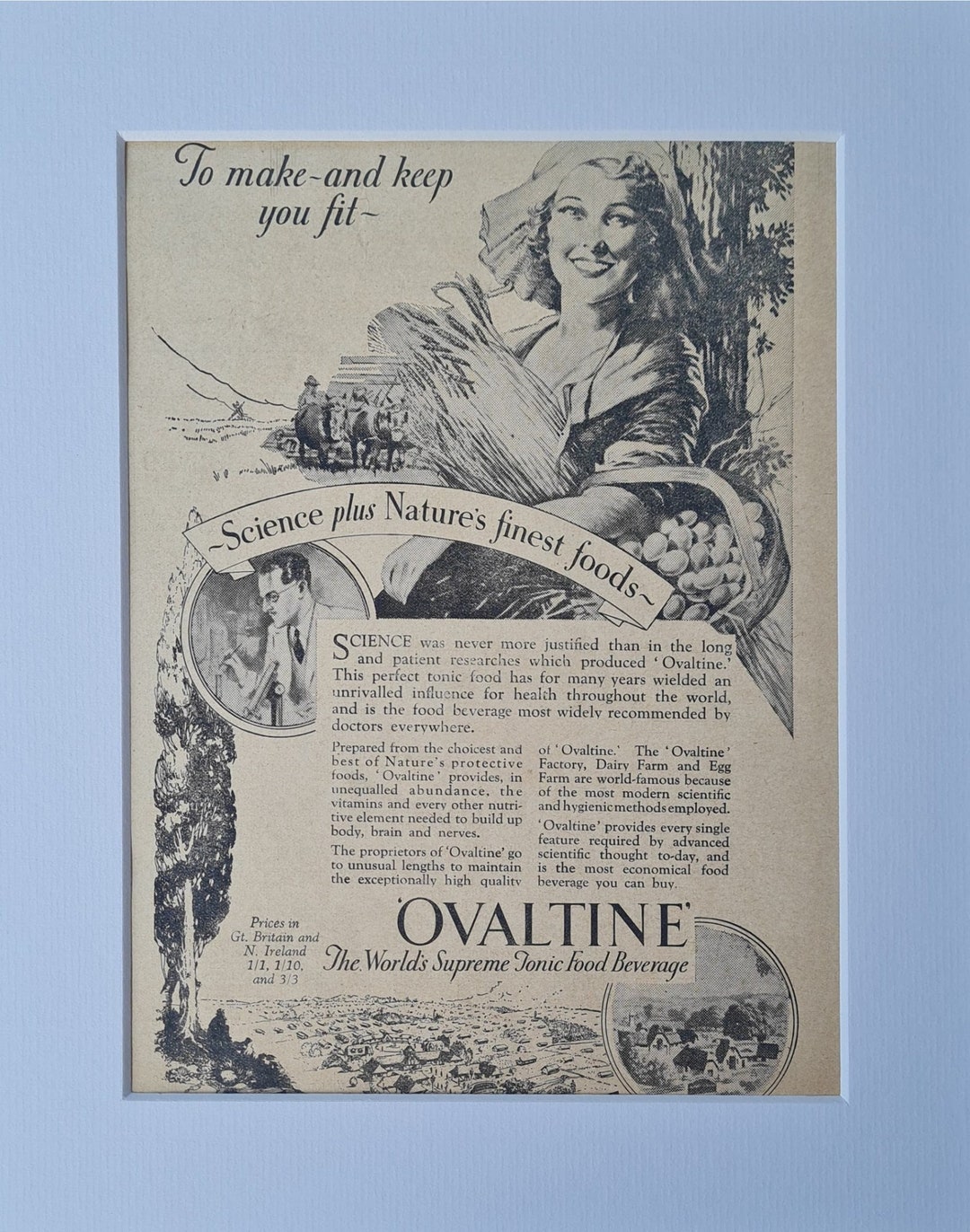 1937 Ovaltine Original Vintage Magazine Advertisement - Etsy