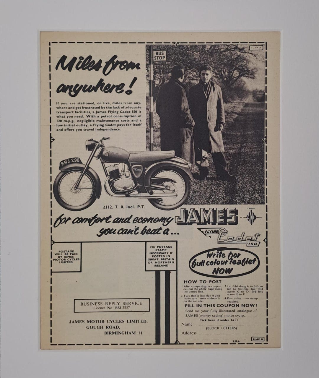 1960 - James Flying Cadet 150 Motorbike Vintage Original Full Page ...