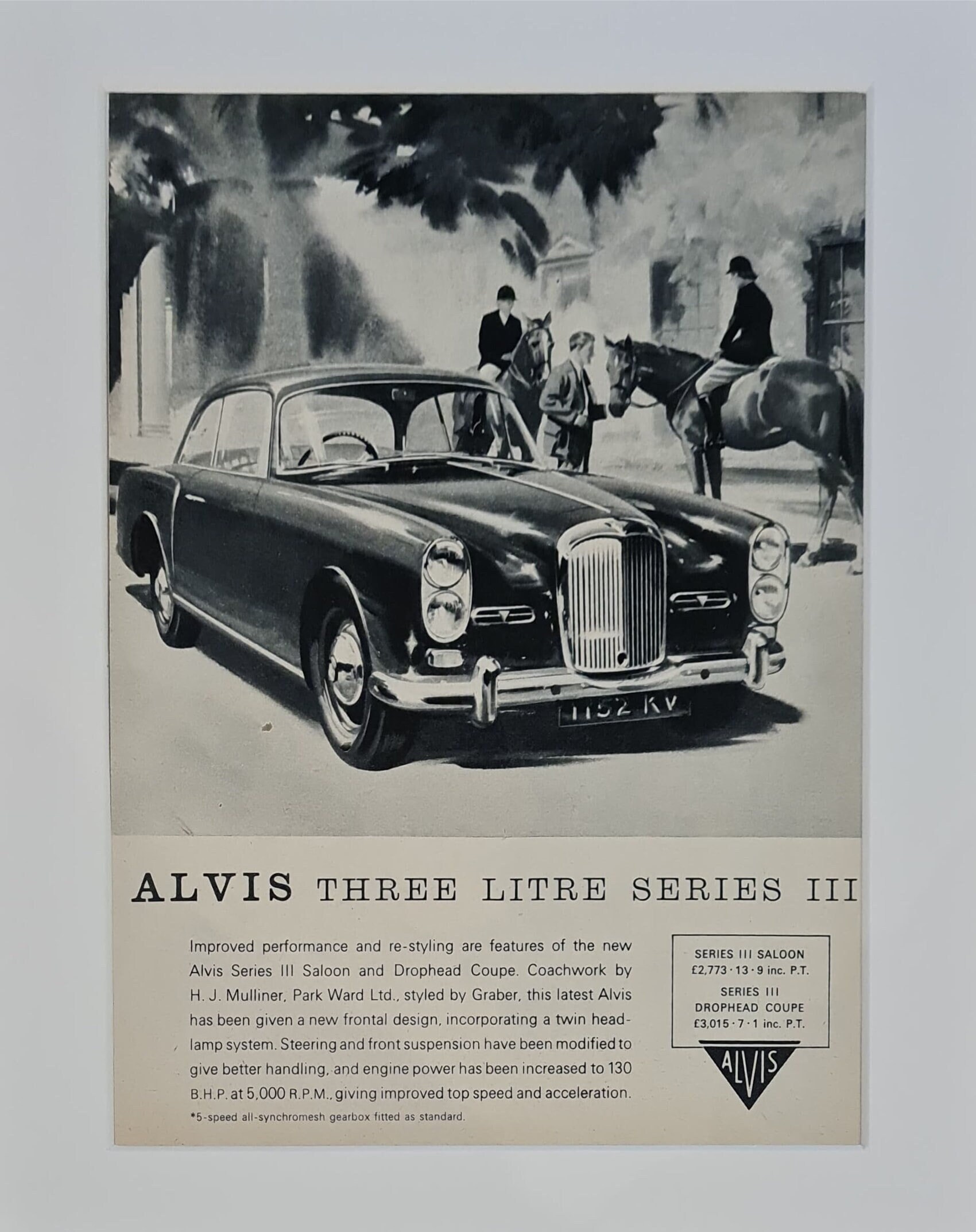 1963 Alvis 3 Litre Series III Car Original Full Page Vintage Magazine ...