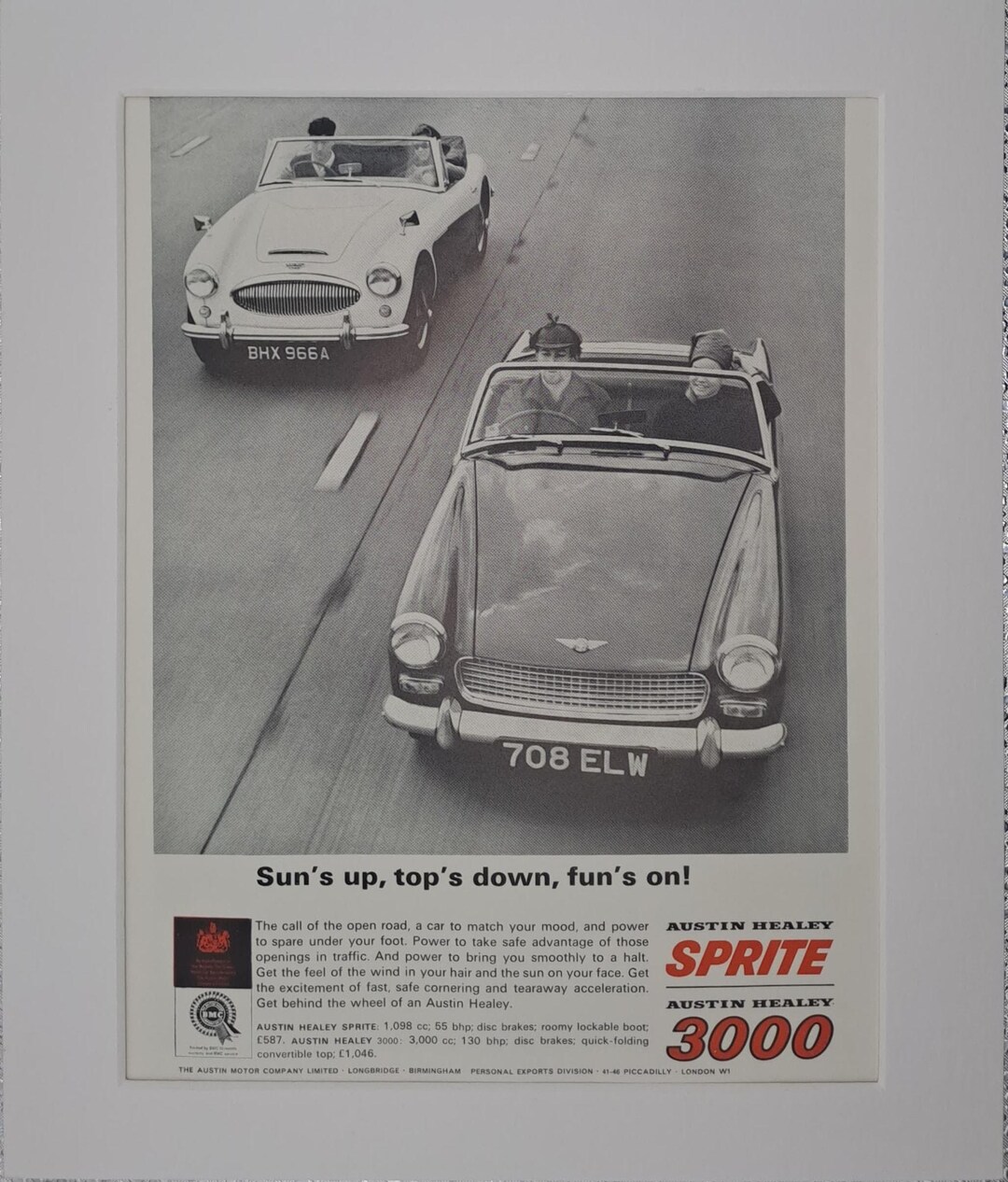1963 Austin Healey 3000 and Austin Healey Sprite Sports Convertible ...