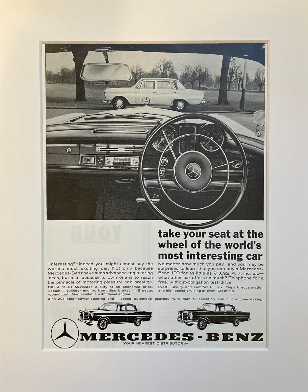 1964 Mercedes-Benz Original Full Page Vintage Magazine Anuncio - Etsy ...