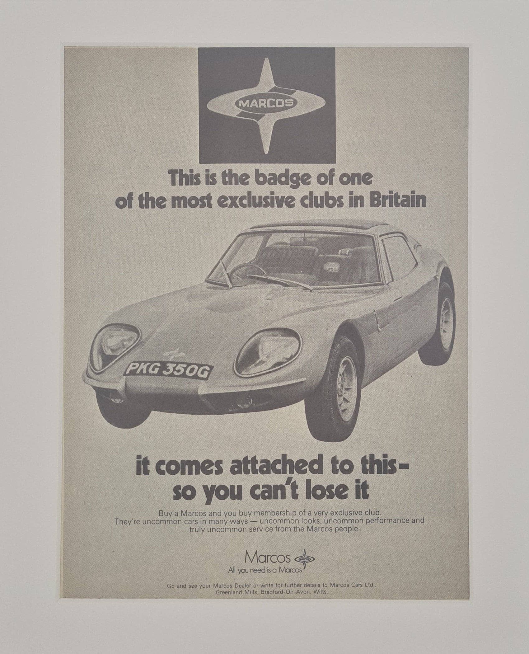 1969 Marcos Car Original Full Page Vintage Magazine Advertisement - Etsy