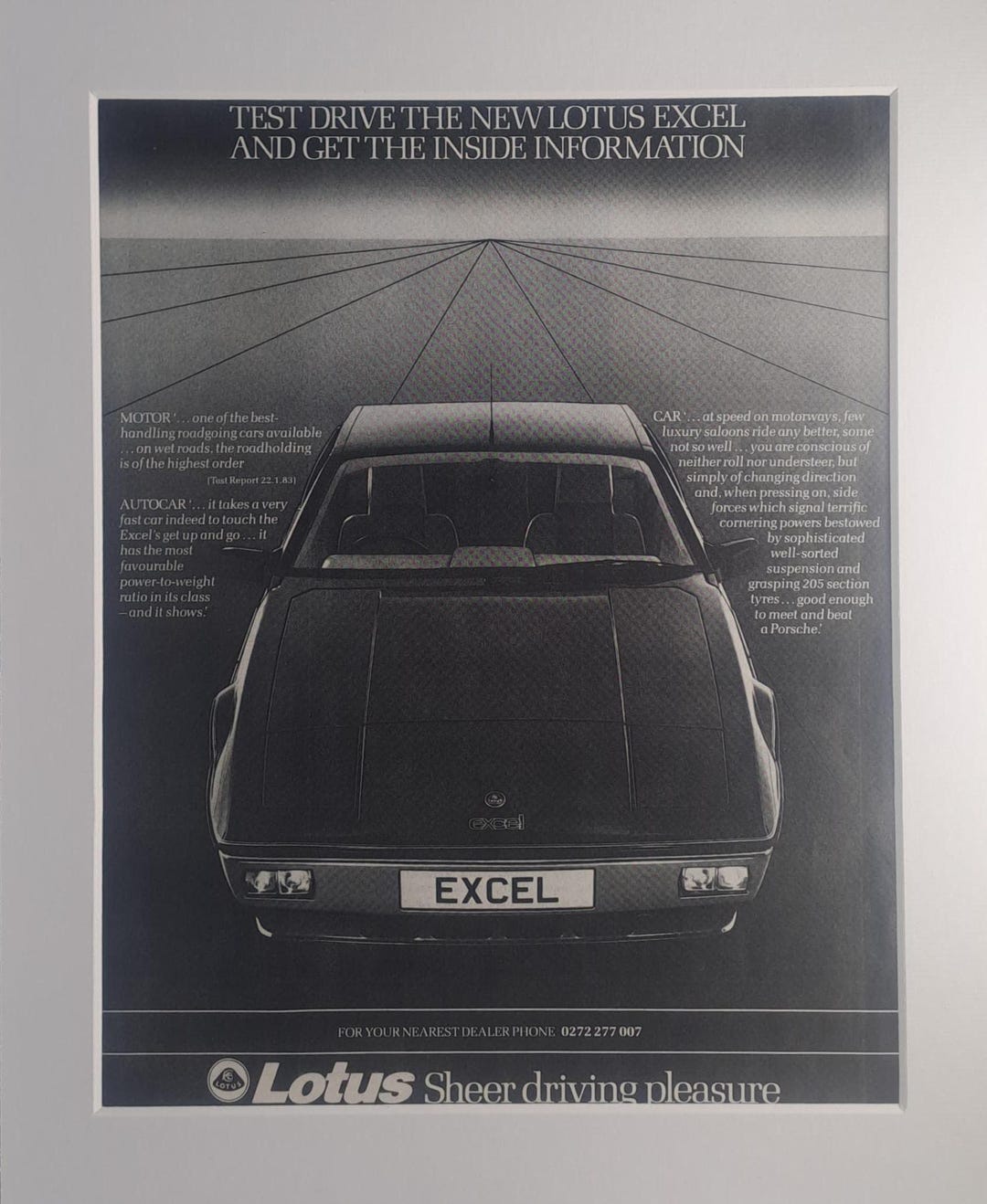 1983 Lotus Excel Car Original Full Page Vintage Magazine Advertisement ...
